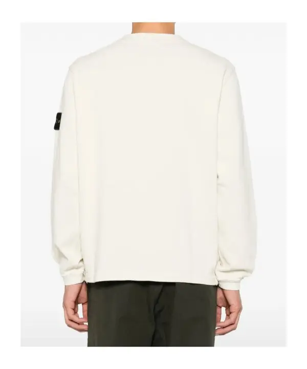Stone Island Logo Patch Long Sleeve Sweater - Ivory