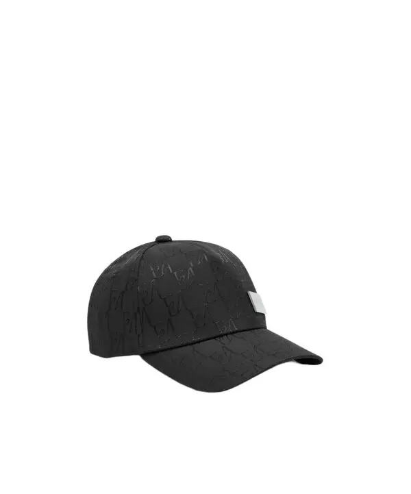 Emporio Armani Baseball Hat With An Embossed Logo Pattern And A Patch - Black