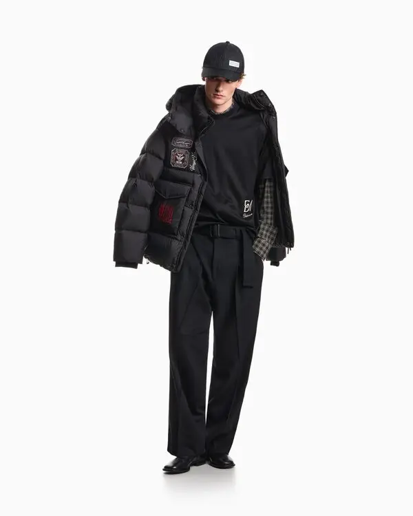 Emporio Armani Baseball Hat With An Embossed Logo Pattern And A Patch