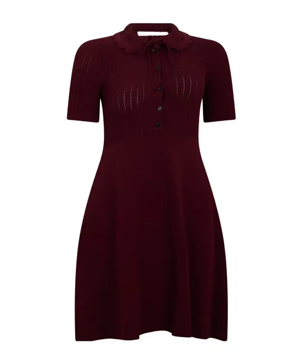 Philosophy Di Lorenzo Serafini Short-sleeved Knit Dress - Wine Red