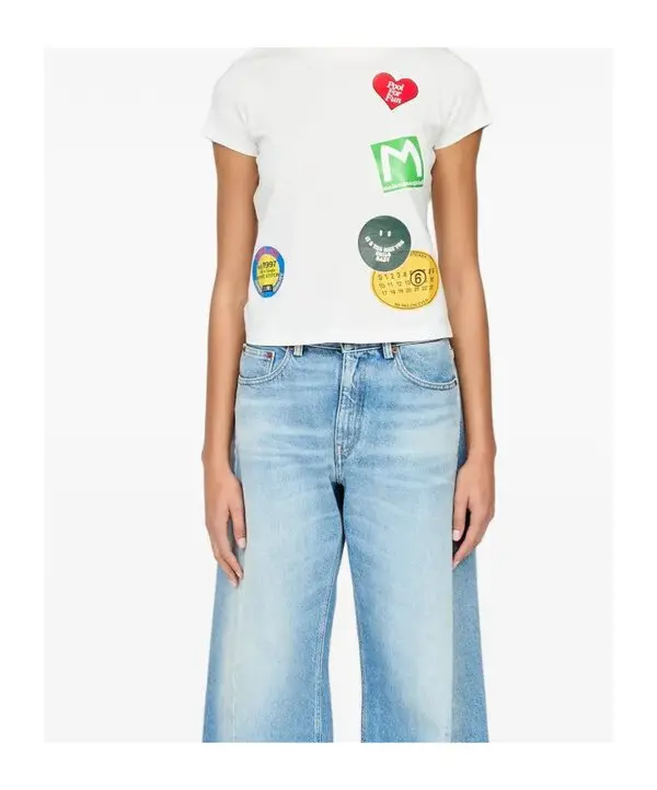 MAISON MARGIELA Sticker-print Cotton T-shirt