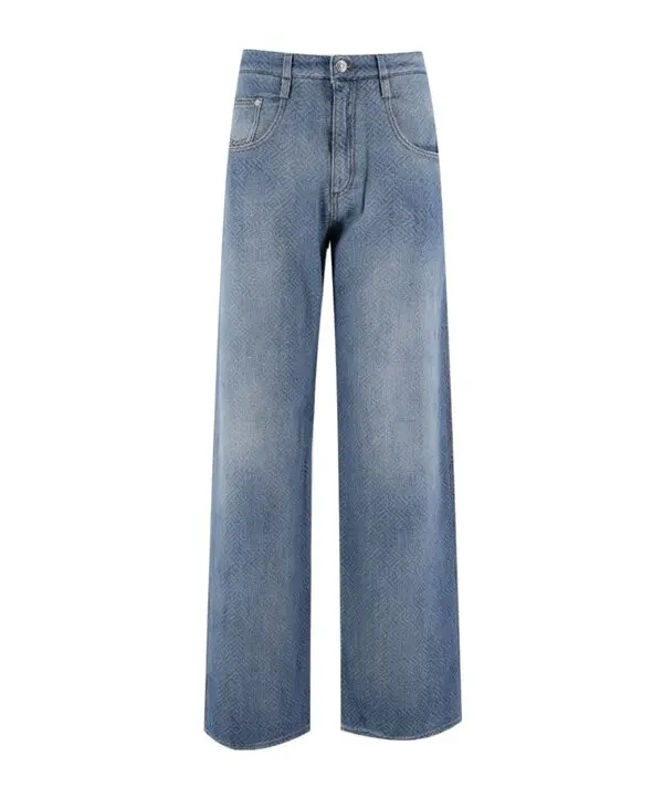 Ermanno Scervino Wide-leg Patterned Jeans - Blue