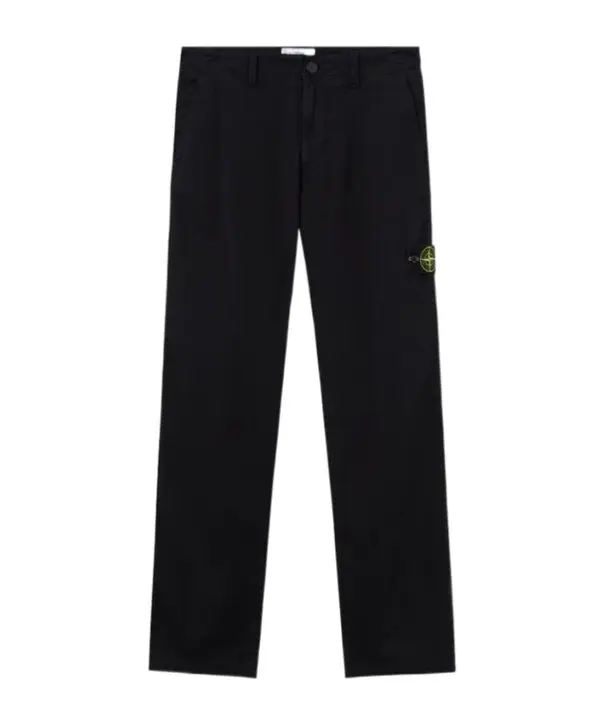 Stone Island Regular-fit Chino Trousers With Snap-flap Pocket - Black