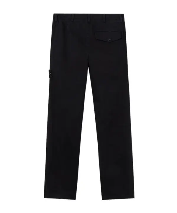 Stone Island Regular-fit Chino Trousers With Snap-flap Pocket - Black