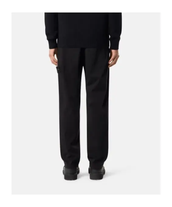Stone Island Regular-fit Chino Trousers With Snap-flap Pocket - Black