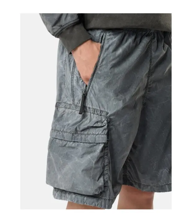 Stone Island Wide Leg Cargo Bermuda Shorts