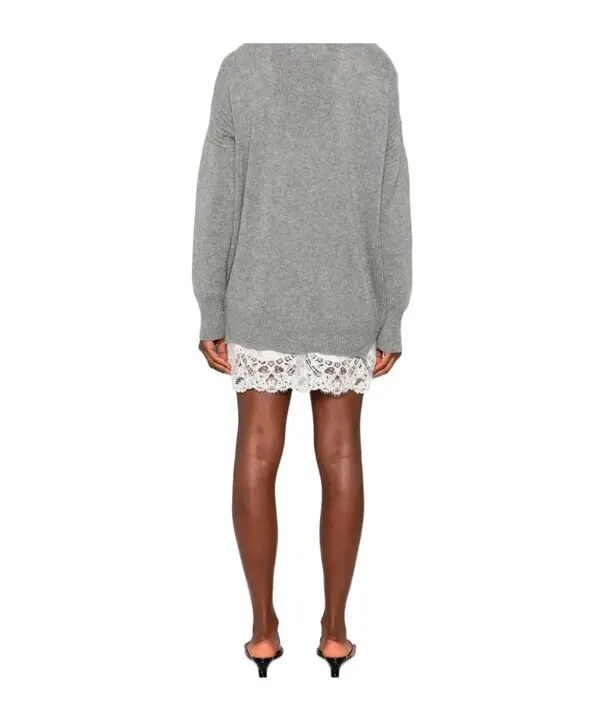 Ermanno Scervino Lace-trimmed V-neck Mini Dress