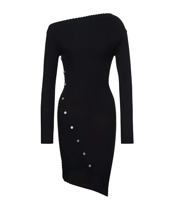 Philosophy Di Lorenzo Serafini Asymmetric Ribbed Minidress - Black