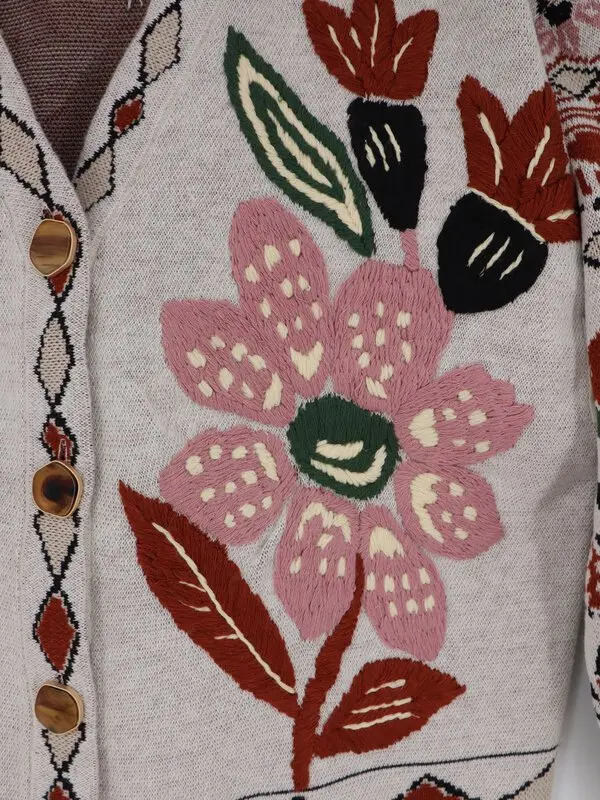 Farm Rio Floral Embroidered Cardigan