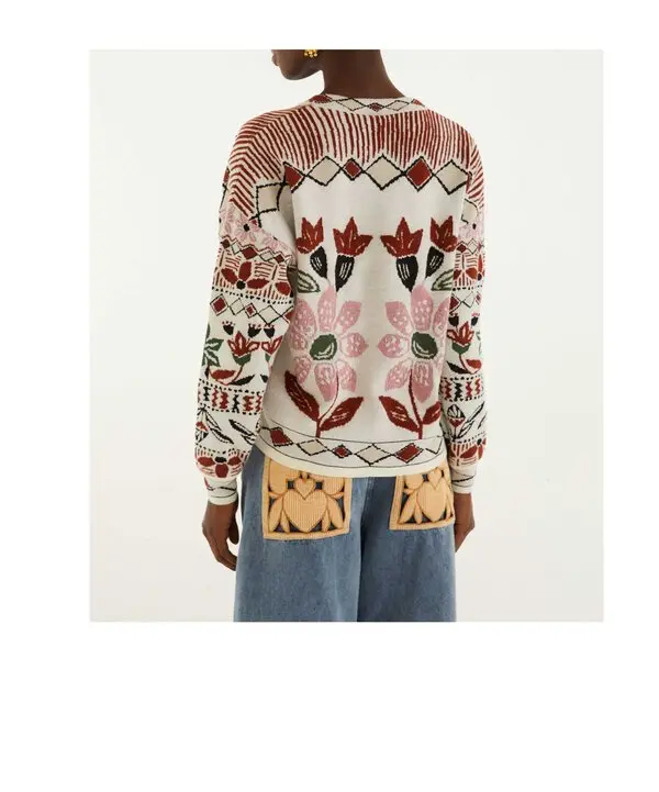 Farm Rio Floral Embroidered Cardigan