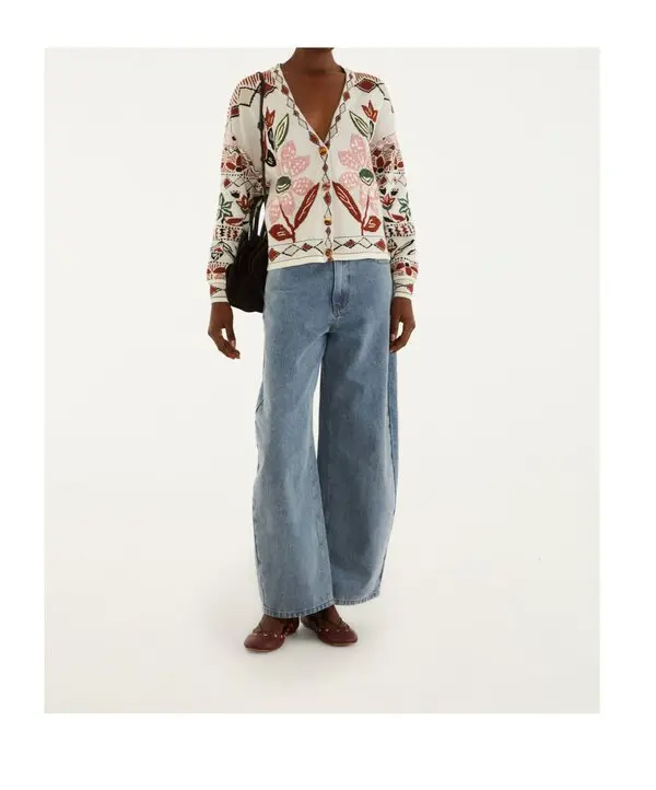 Farm Rio Floral Embroidered Cardigan