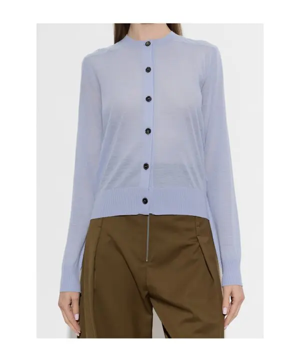 Burberry Crewneck Cardigan With Button Closure