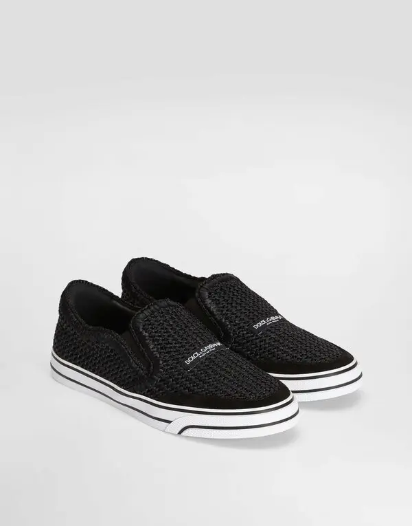 Dolce & Gabbana Dg Sailing Sneakers In Raffia