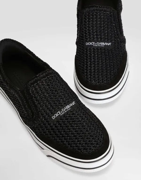Dolce & Gabbana Dg Sailing Sneakers In Raffia