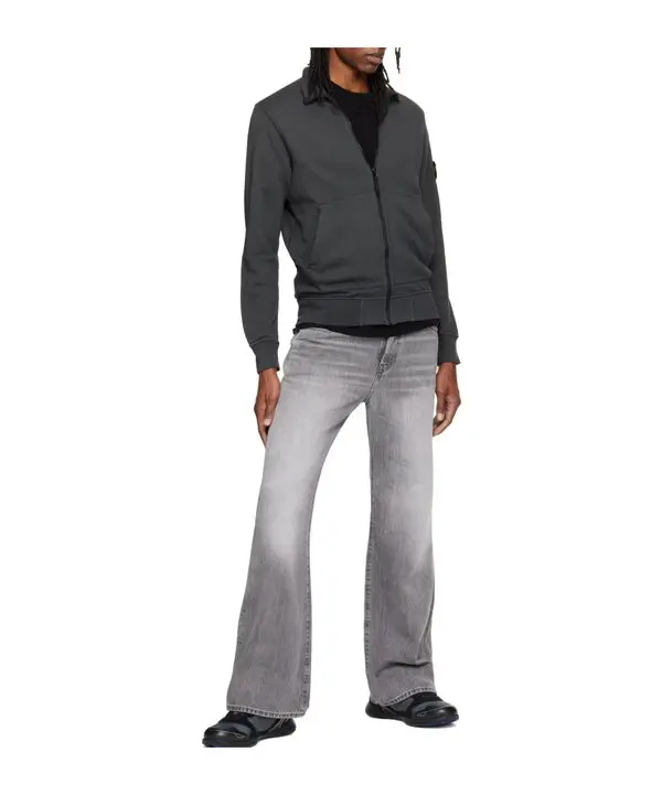 Stone Island Mock Neck Zip-up Sweatshirt