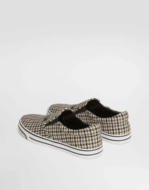 Dolce & Gabbana Dg Sailing Sneakers In Houndstooth Wool