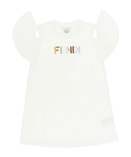 Fendi Round-neck Dress - White