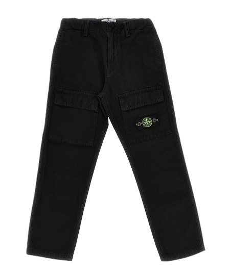 Stone Island Compass Patch Cargo Pants - Black