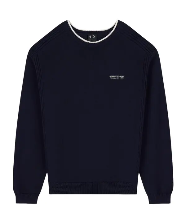 Armani Exchange Regular Fit Pullover In A Cotton Blend