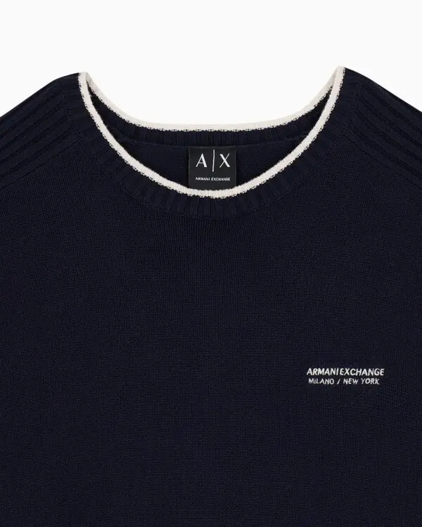 Armani Exchange Regular Fit Pullover In A Cotton Blend