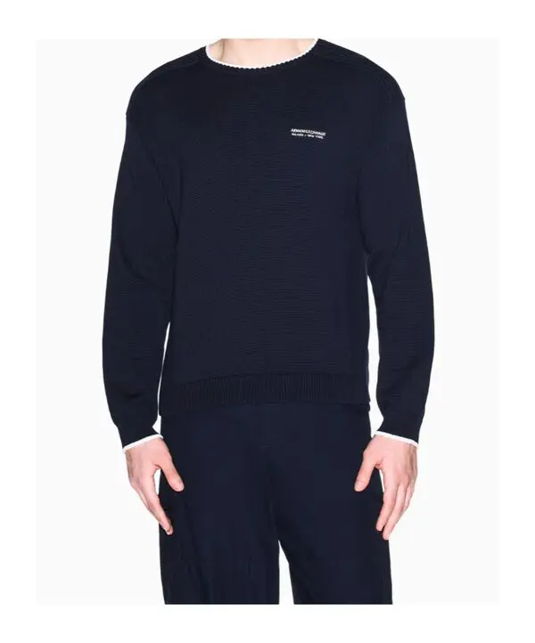 Armani Exchange Regular Fit Pullover In A Cotton Blend
