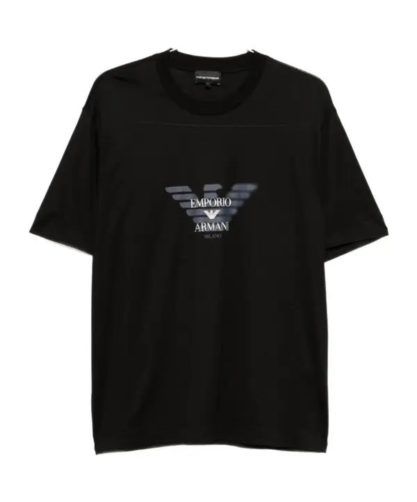 Emporio Armani Logo-print Crew-neck T-shirt - Black