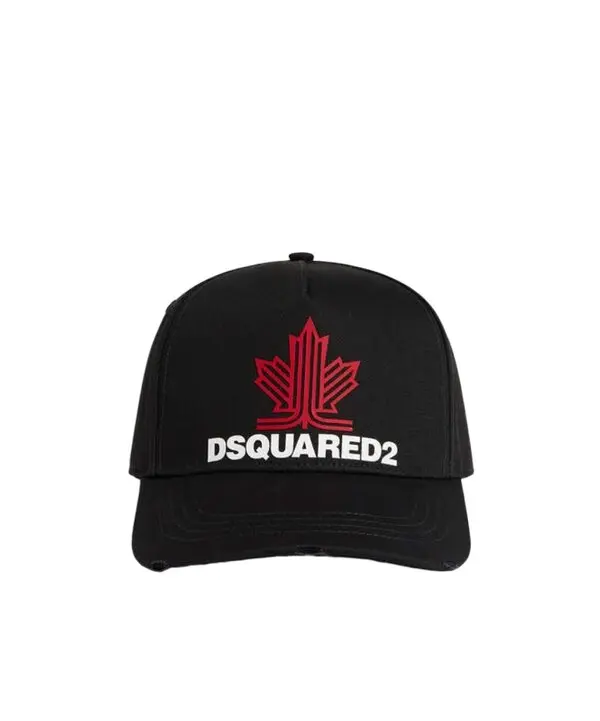 Dsquared2 Logo-print Distressed Baseball Cap - Black