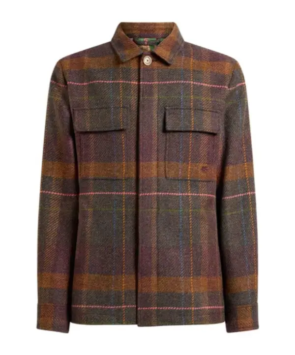 Etro Shacket In Cashmere And Wool Madras