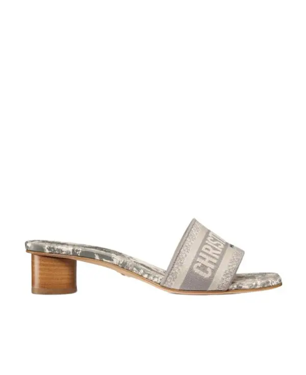 Dior Dway Heeled Slide - Grey