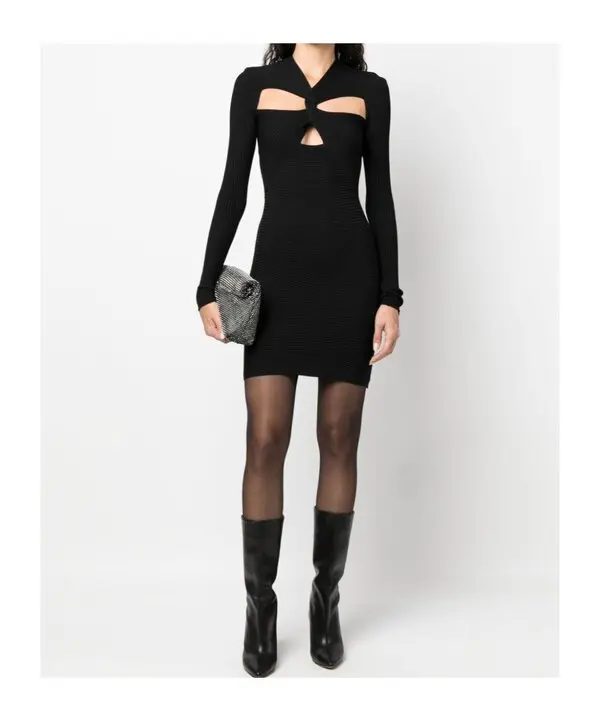 Philosophy Di Lorenzo Serafini Twist-detail Ribbed-knit Mini Dress