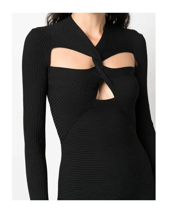 Philosophy Di Lorenzo Serafini Twist-detail Ribbed-knit Mini Dress