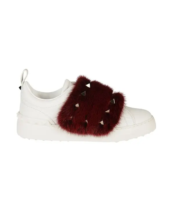 Valentino Garavani Fur Round-head Casual Sneakers