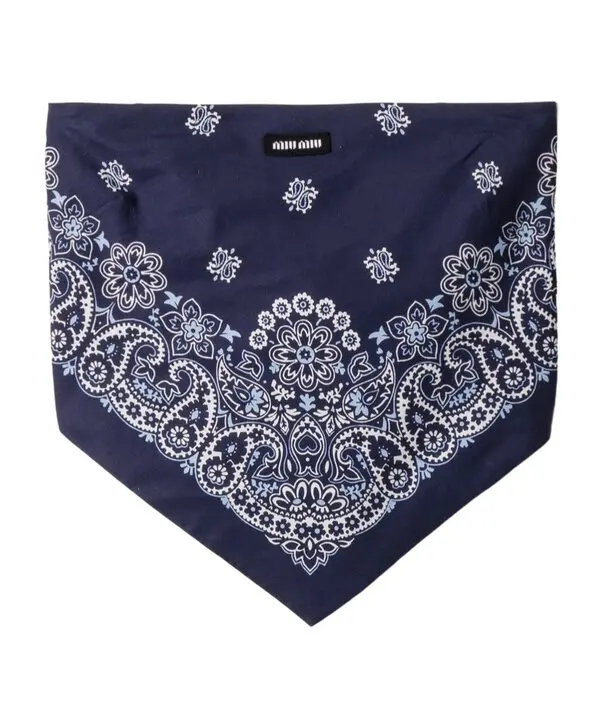 Miu Miu Bandana Printed Strapless Cropped Top