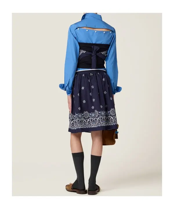 Miu Miu Bandana Printed Strapless Cropped Top