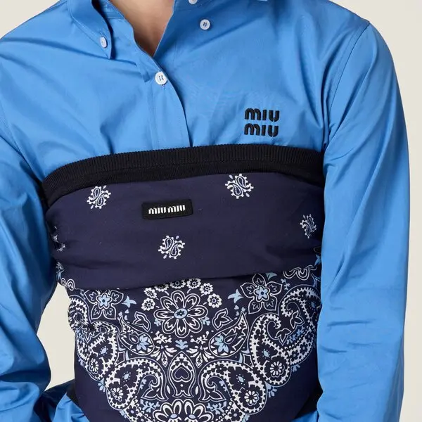 Miu Miu Bandana Printed Strapless Cropped Top