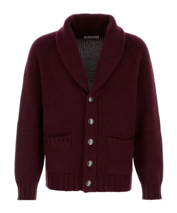 Brunello Cucinelli Shawl Collar Cardigan - Wine Red