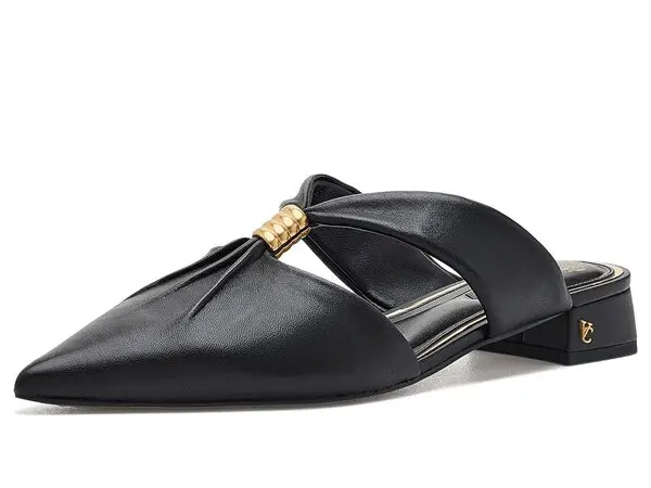 Vince Camuto Vanika Gathered Slip-on Mules Shoes - Black