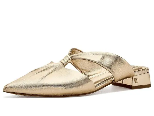 Vince Camuto Vanika Gathered Slip-on Mules Shoes - Gold