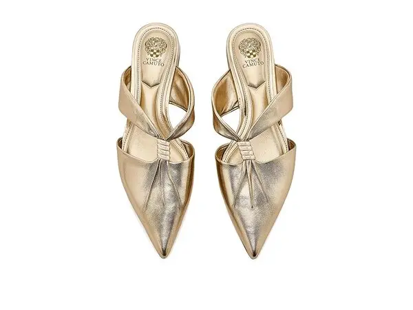 Vince Camuto Vanika Gathered Slip-on Mules - Gold