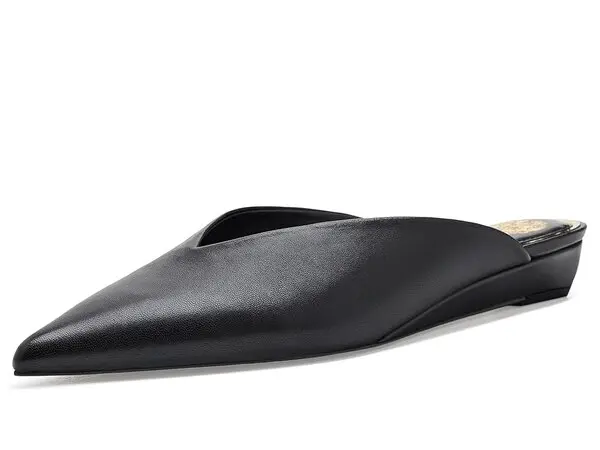Vince Camuto Vinia Slip-on Flat Mules Shoes Egyptian - Black