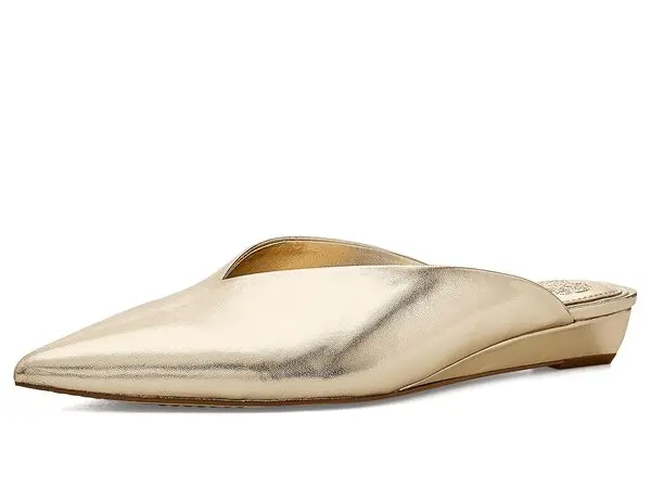 Vince Camuto Vinia Slip-on Flat Mules Shoes Egyptian - Gold