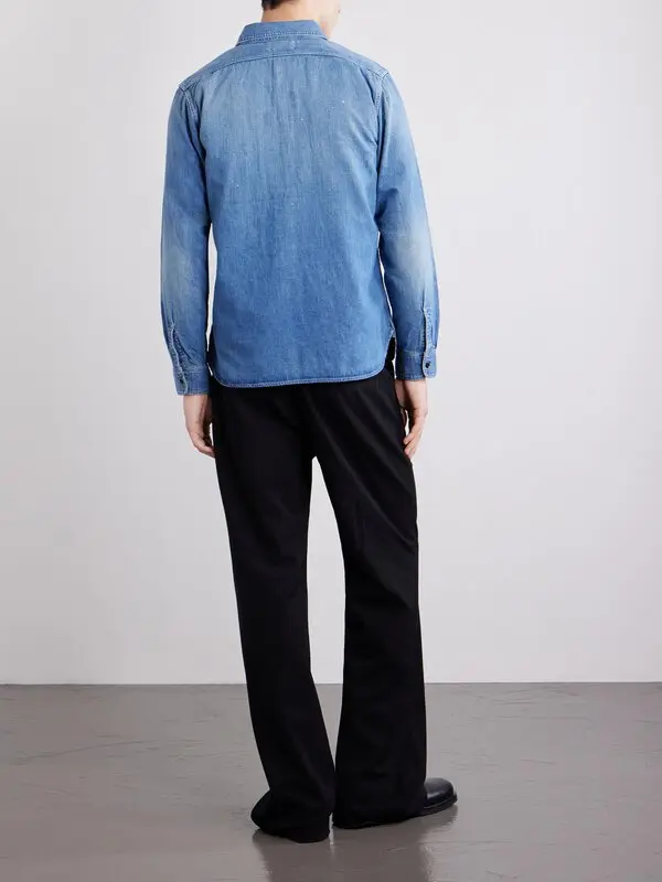 FULLCOUNT Distressed Denim Shirt