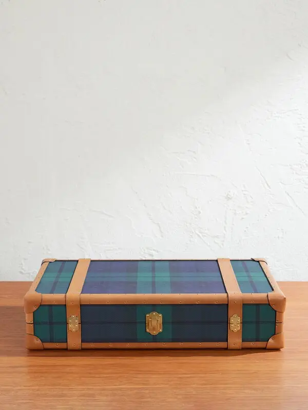 Ralph Lauren Sawyer Checked Canvas And Leather Poker Set