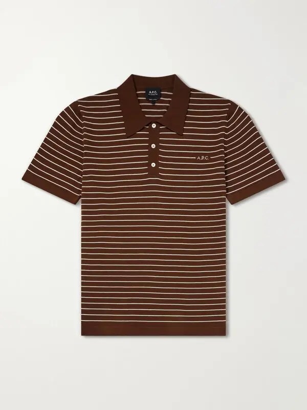 A.p.c. Tristan Logo-embroidered Striped Cotton Polo Shirt