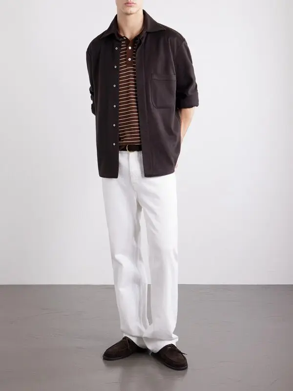 A.p.c. Tristan Logo-embroidered Striped Cotton Polo Shirt