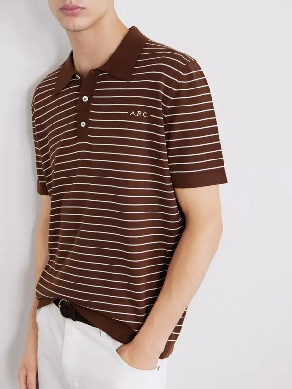 A.p.c. Tristan Logo-embroidered Striped Cotton Polo Shirt