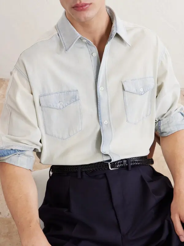 GHIAIA Washed Denim Shirt