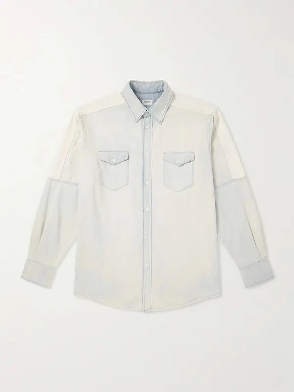 GHIAIA Washed Denim Shirt - Light Blue