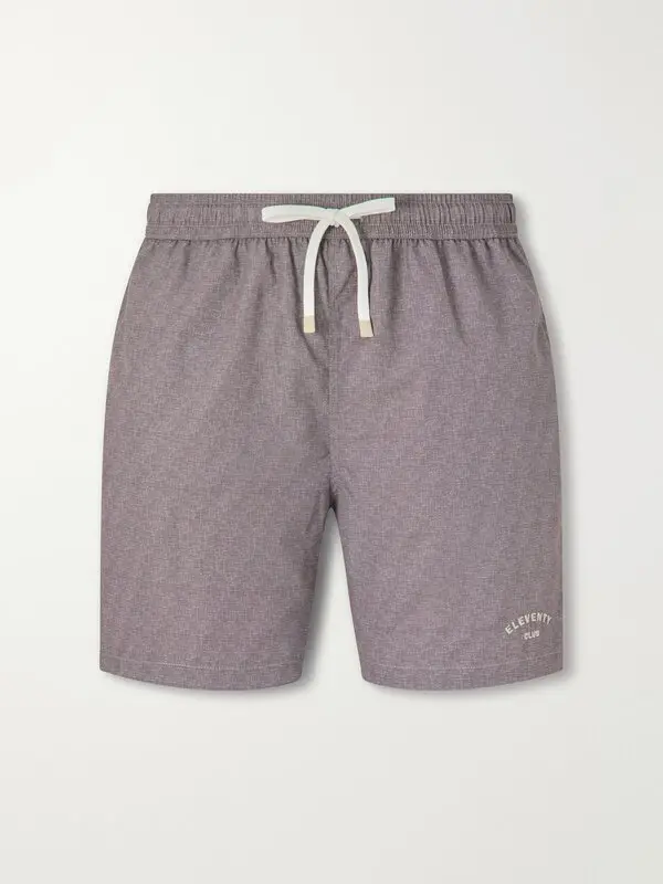 Eleventy Straight-leg Mid-length Swim Shorts - Gray