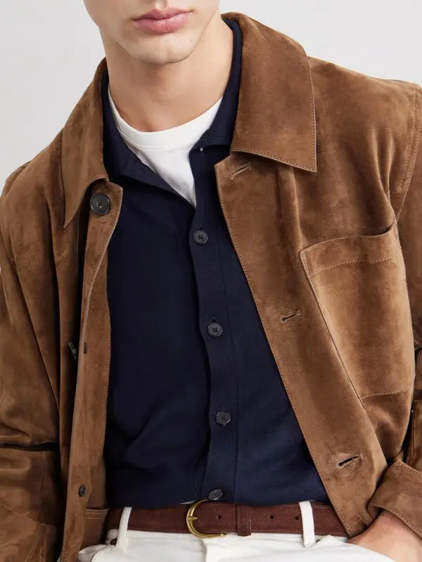 Caruso Silk And Cotton-blend Cardigan - Blue